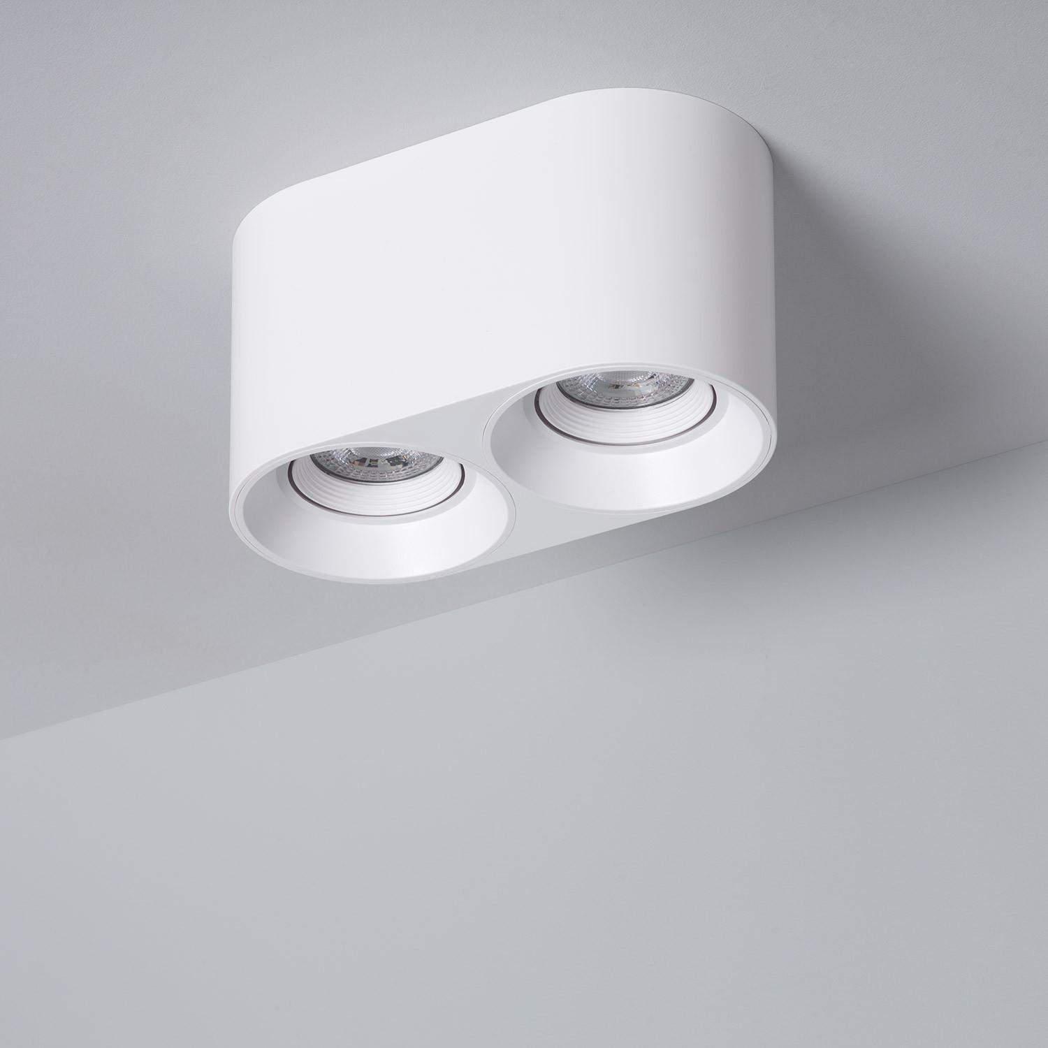 Ledkia Applique da Soffitto con Lampadina GU10 Doppia Bianco Space ...