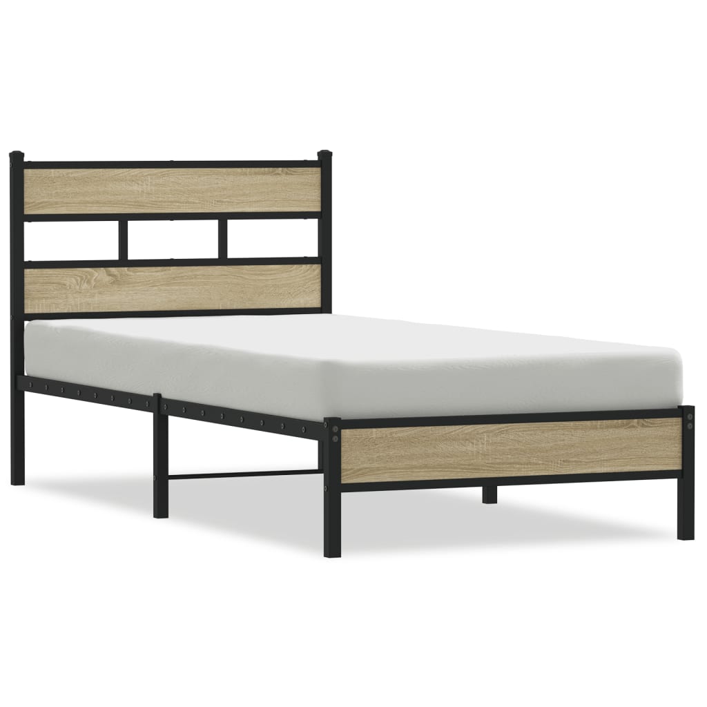 Struttura letto senza materasso in legno di rovere Sonoma 80x200 cm ...