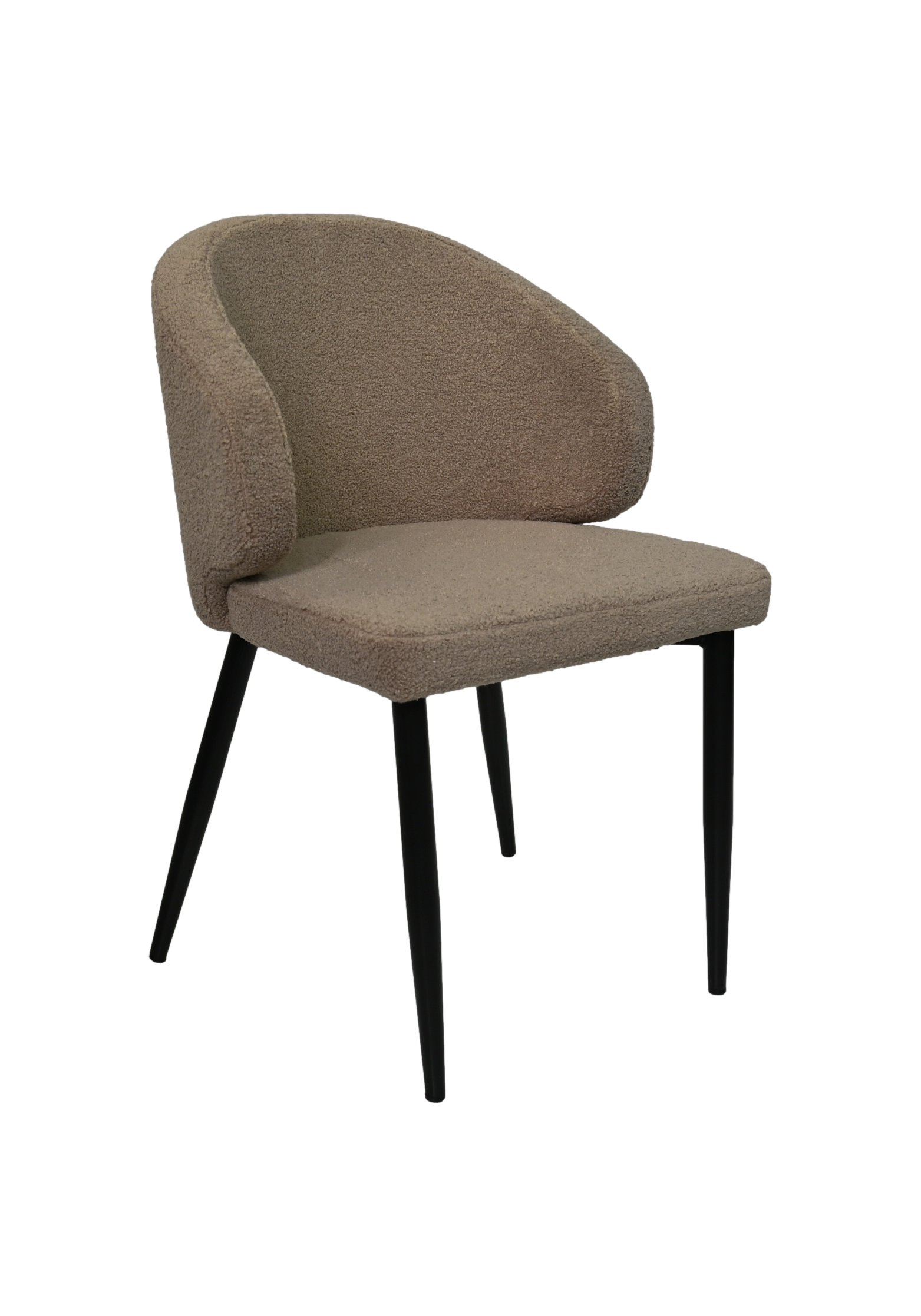 Yuna - Chaise de table à manger - Laine/Métal - Taupe - 60x54x82x5 cm ...