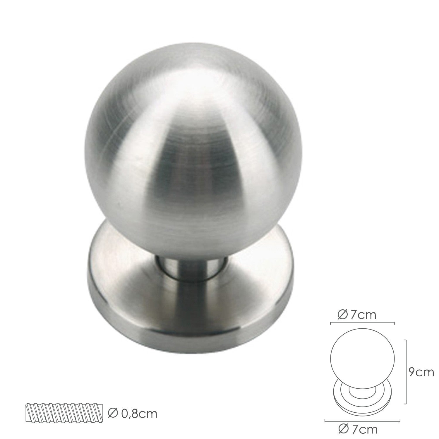 Pomello per porta sferico in acciaio inossidabile Oryx | Leroy Merlin