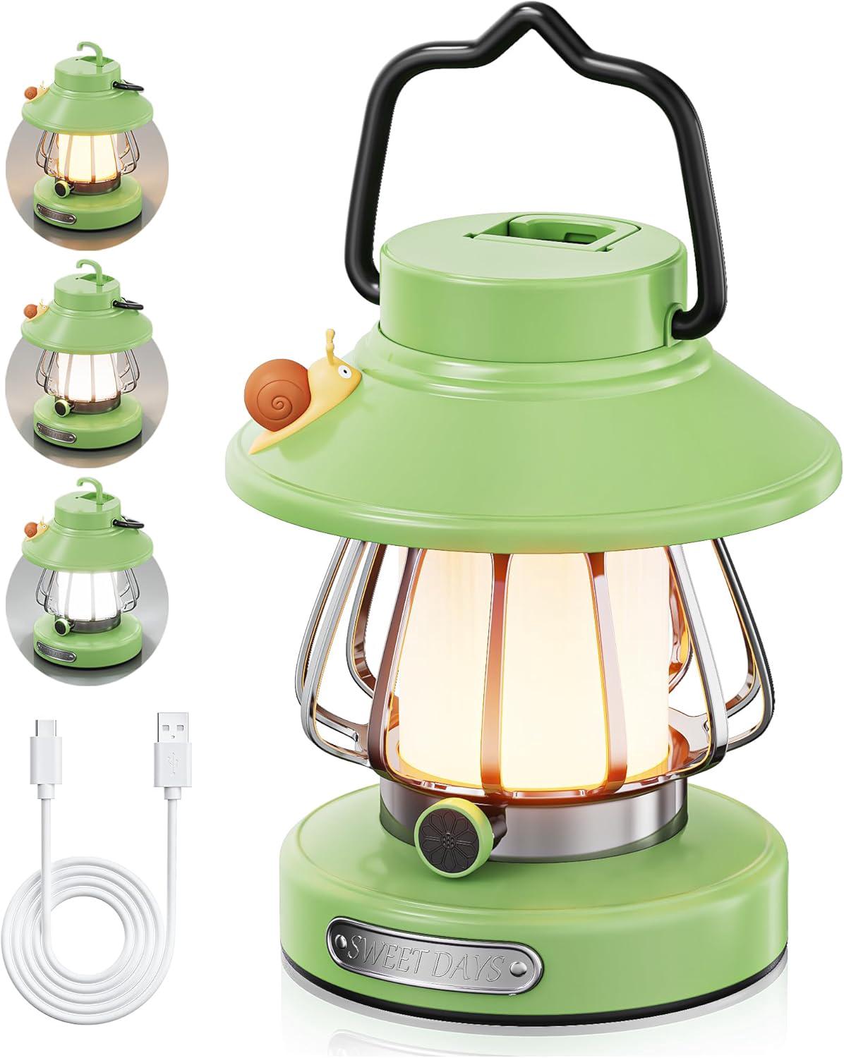 Linterna infantil de camping con forma de caracol, recargable por USB ...