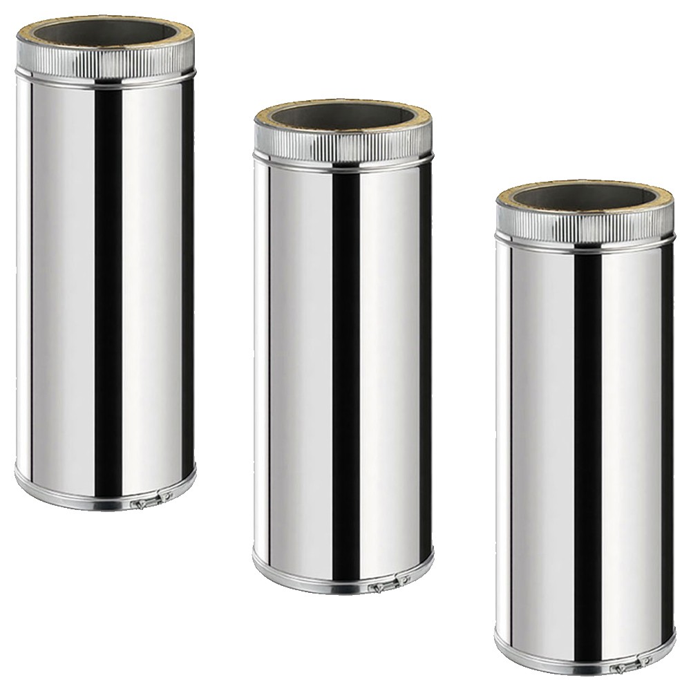 Lot de 3 TDPI500 Conduit double paroi isolé polycombustible longueur 50 ...