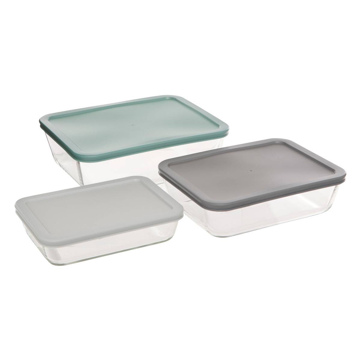 Lot de 3 boîtes de conservation en verre - 5five | Leroy Merlin