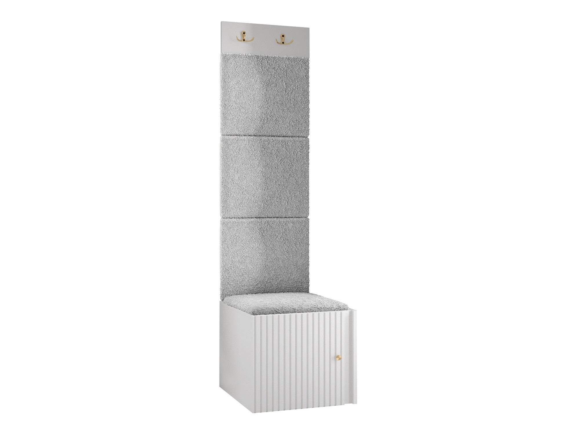 Meuble d'entrée Hartford 386, 186x42x46cm, Blanc, Gris clair, MDF ...