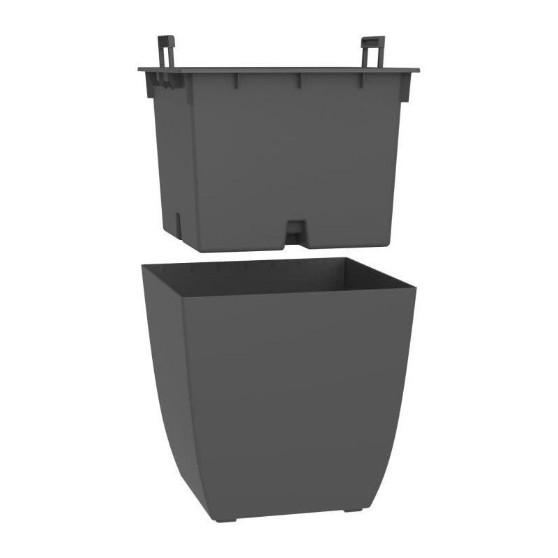 Pot de fleur Stone Diva carré avec bac amovible 43,5 x 44,2 cm- Eda ...