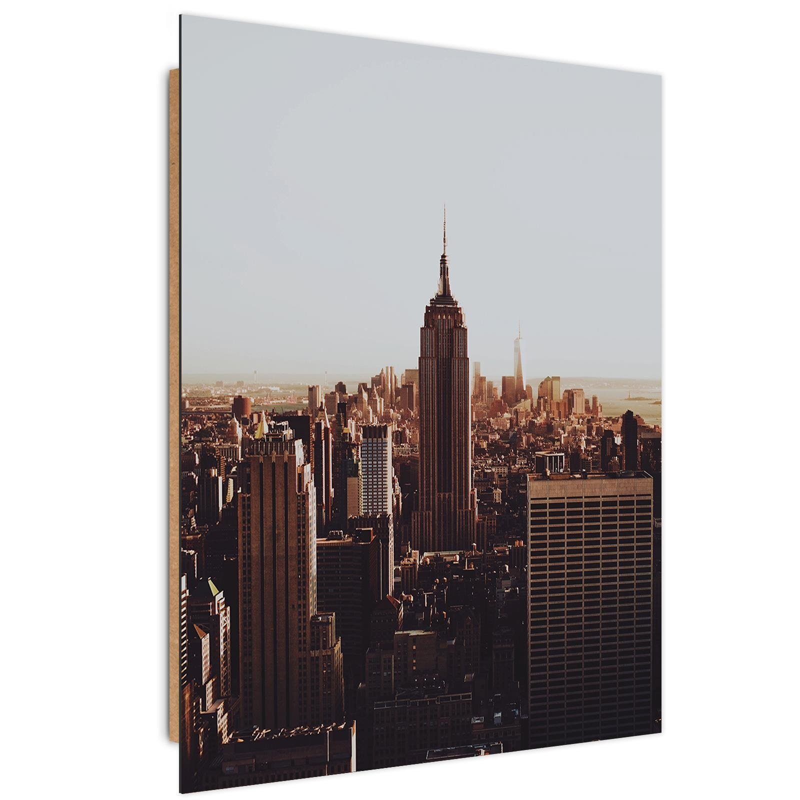 Tableau bois l'empire state building - 60 x 90 cm | Leroy Merlin