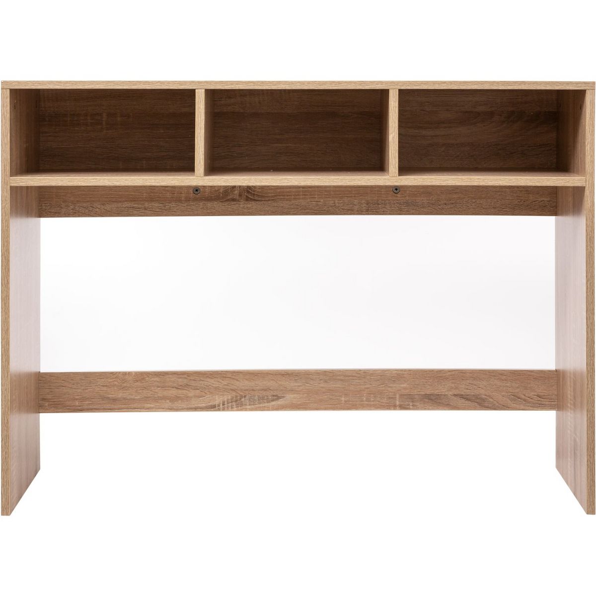 Table de console avec 3 cases en bois coloris naturel - longueur 102 x ...
