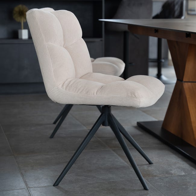 Chaise De Salle à Manger Pivotante Home Deluxe Noda Cord Lot De 8