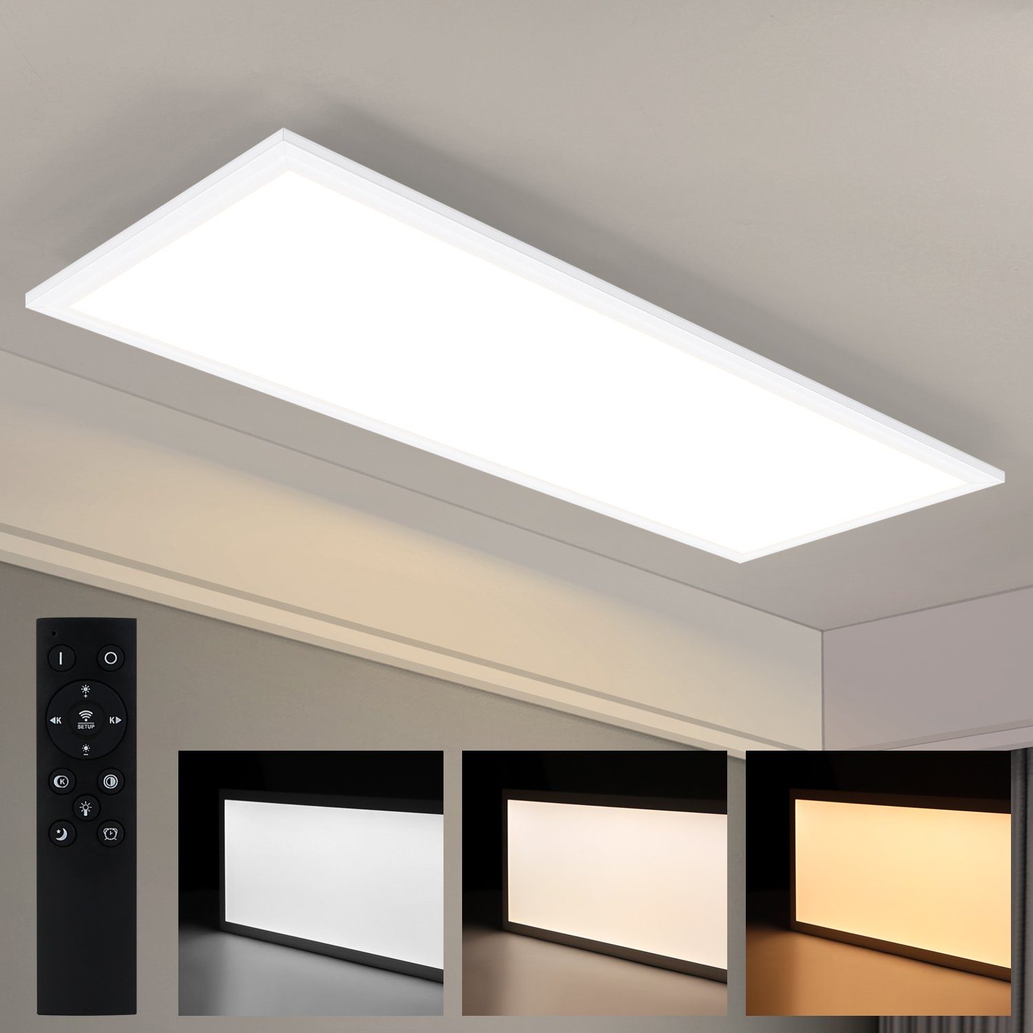 ZMH LED Panel Flat Pendant Lighting Living Room Modern Office Kitchen ...