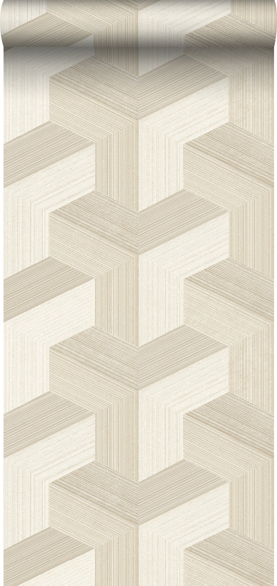 Papier peint graphique 3D beige clair - 53 cm x 10.05 m - Origin ...