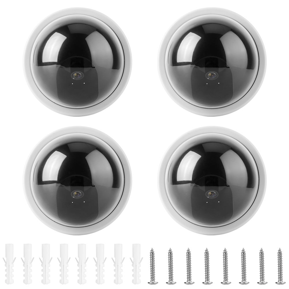 Lot de 4 caméras de simulation de dôme cctv avec voyant led clignotant ...