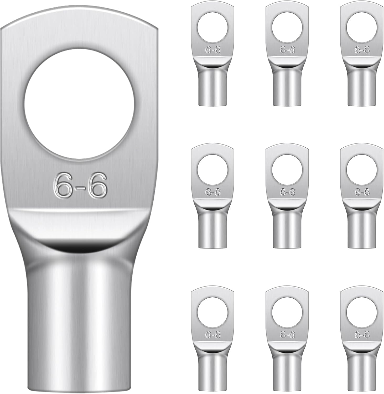 20 Pièces Cosses Tubulaires 6mm² M6, Hanibos Cosses Electriques Ronde à Œillet en Cuivre Étamé ...