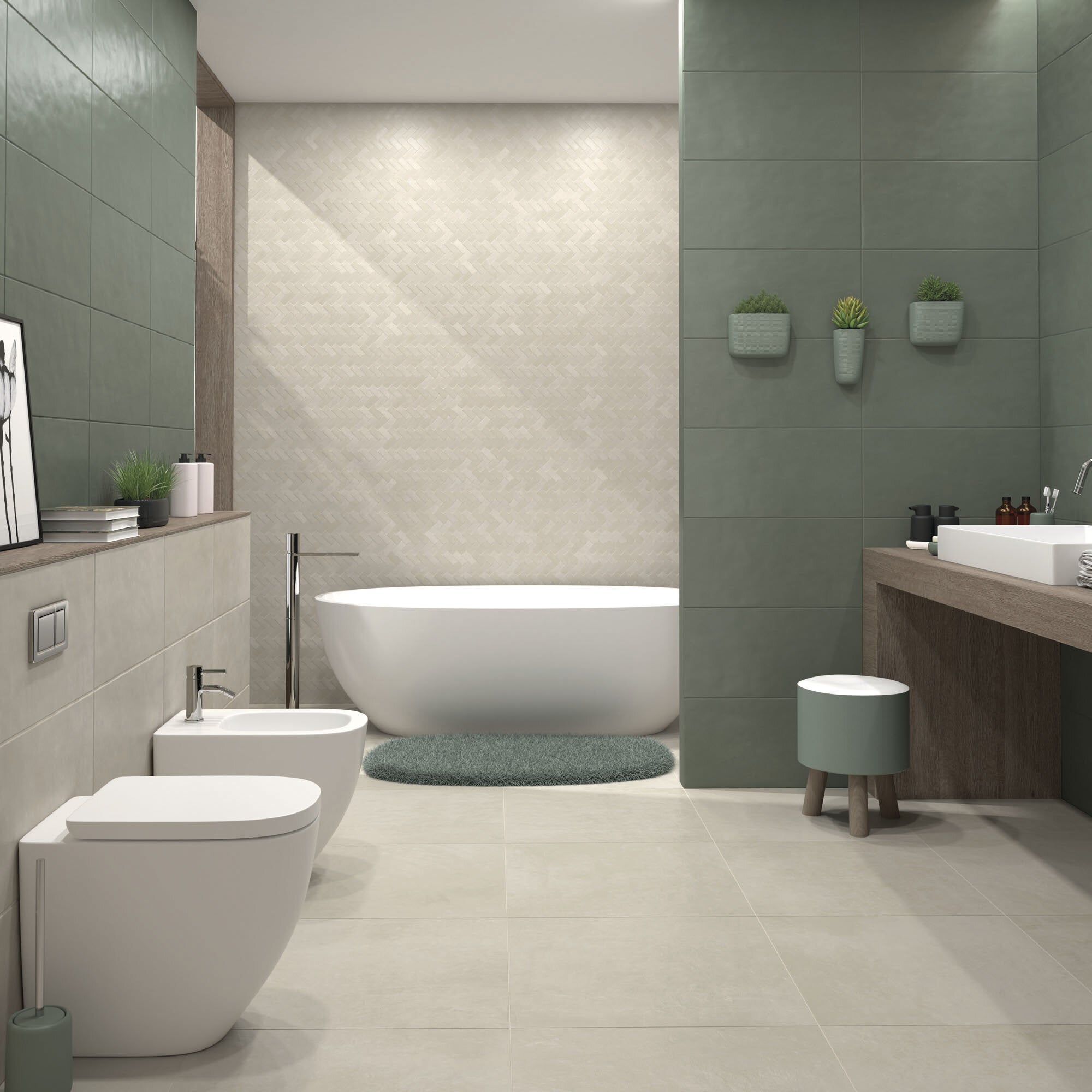 Faïence - LIV´IN - LEATHER GREIGE - 30x90 Rectifié | Leroy Merlin