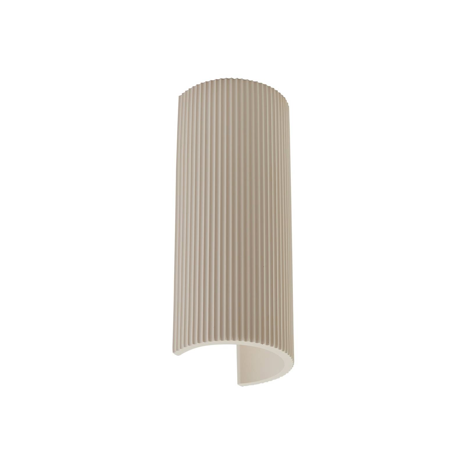 Applique murale Lindby Colja, ronde, hauteur 30,5 cm, plâtre, beige ...