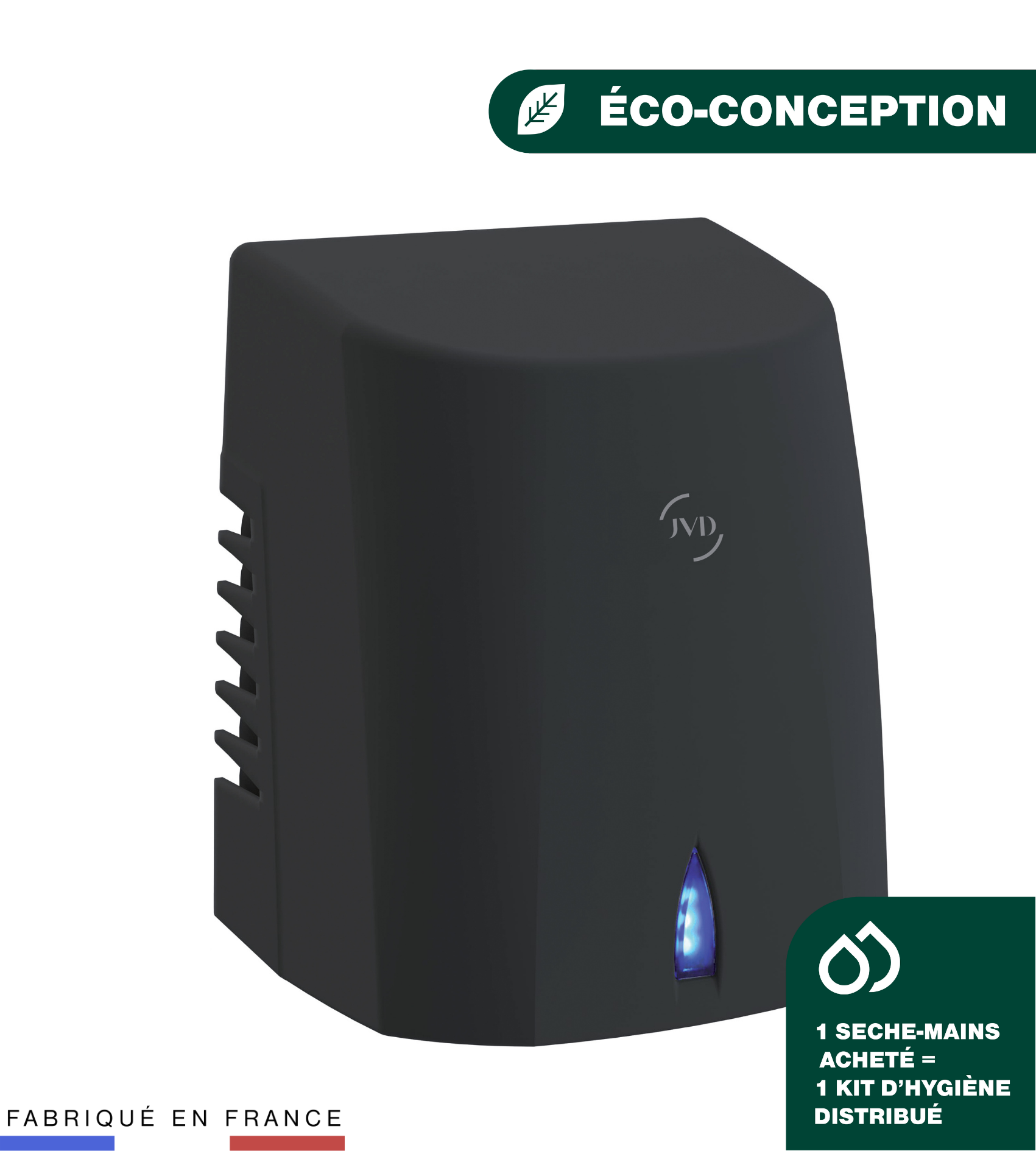 JVD - Sèche-Mains Copt'Air noir - Matériel professionnel | Leroy Merlin