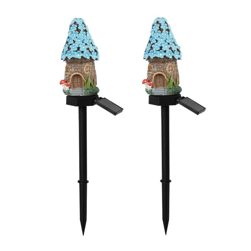 2 piezas luces solares para exterior hongo solar casa de hadas jardín ...