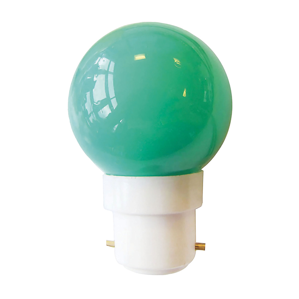 Ampoule Sphérique LED Verte 0,7W - 30LM en Plastique, Culot B22 pour ...