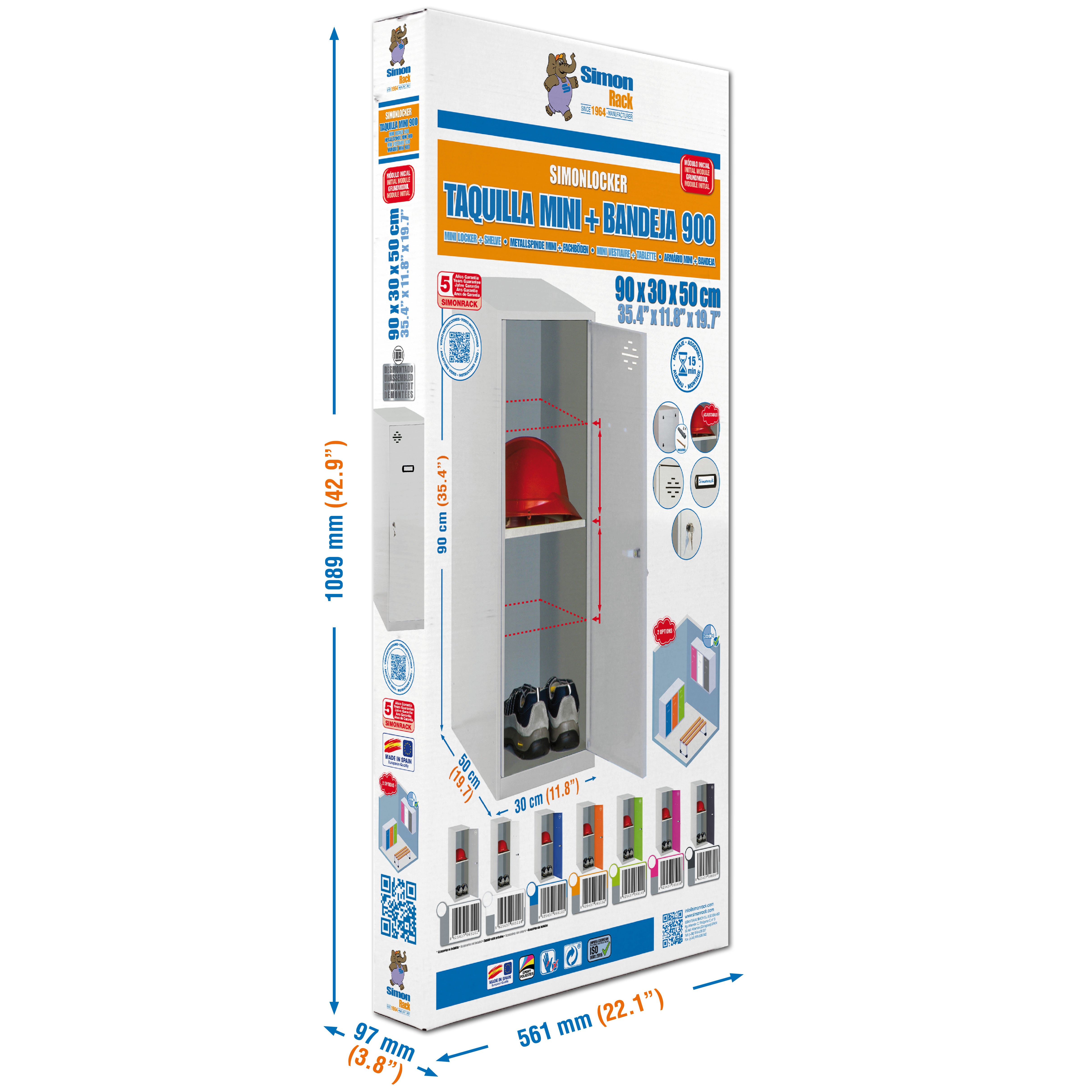 SIMONLOCKER DIM.MINI + BAN. 915x300x500+FT B/G | Leroy Merlin
