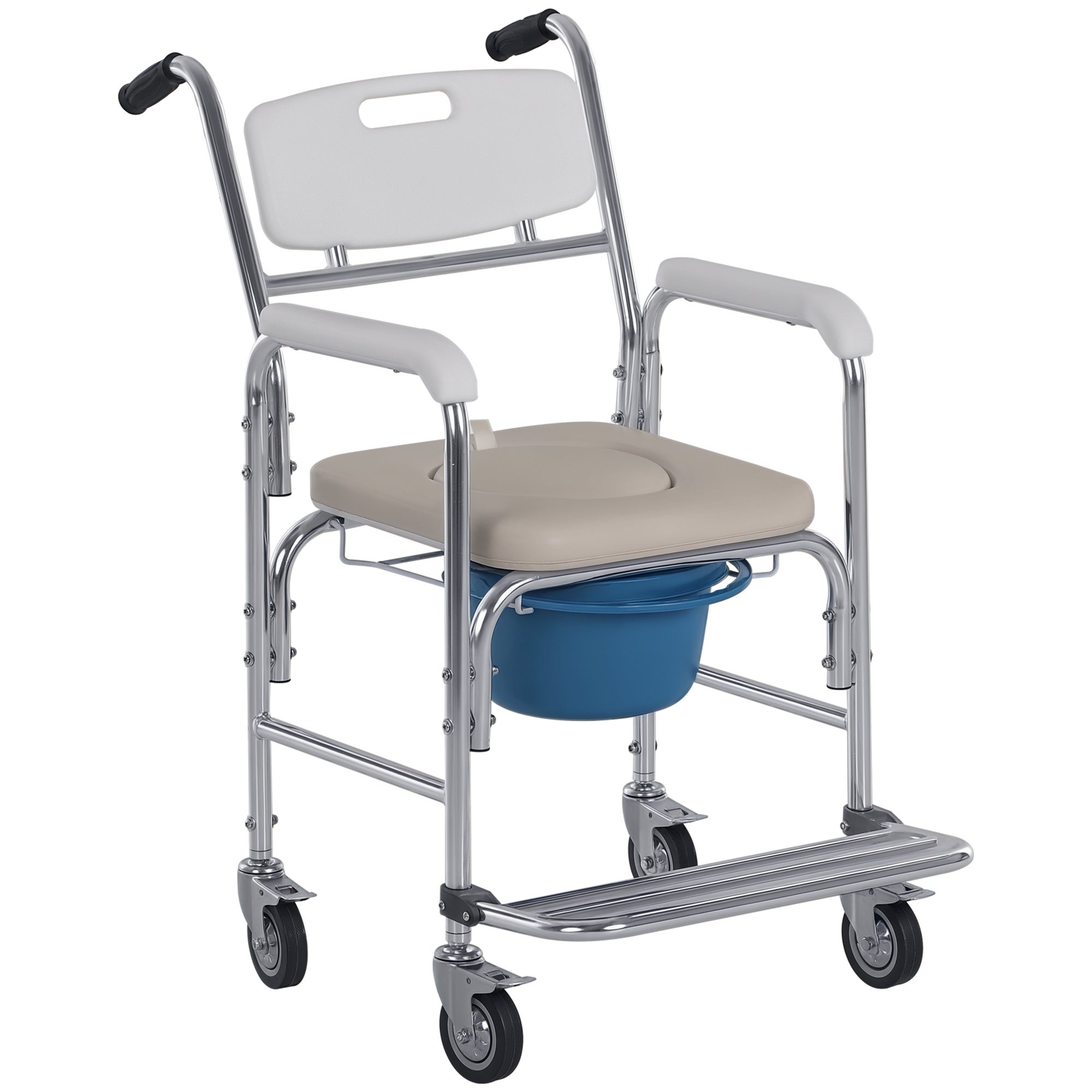 Chaise percée à roulettes - fauteuil roulant percé - chaise de douche ...