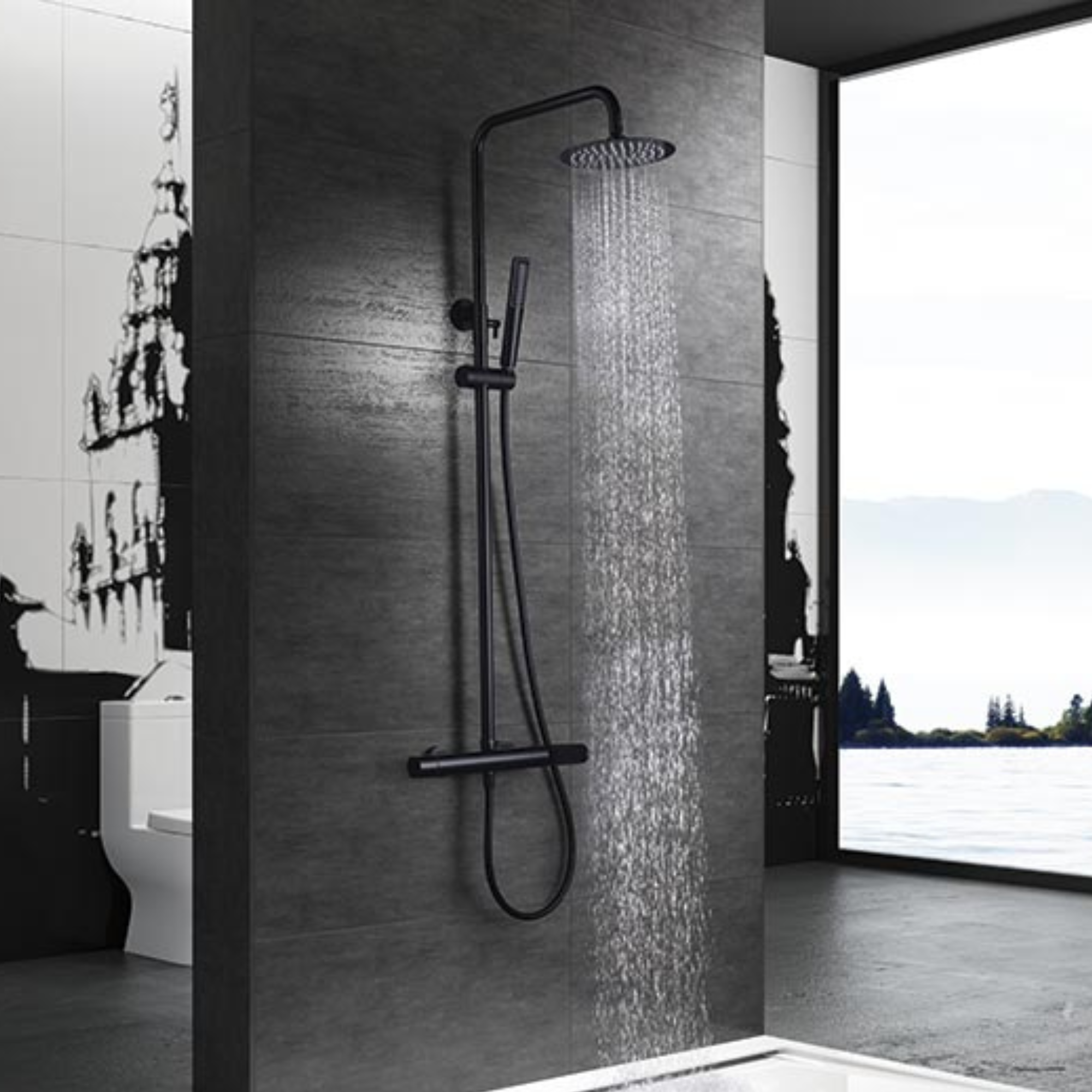 IMEX - Colonne Douche Noir Salle de Bain | Colonne de Douche Laiton ...