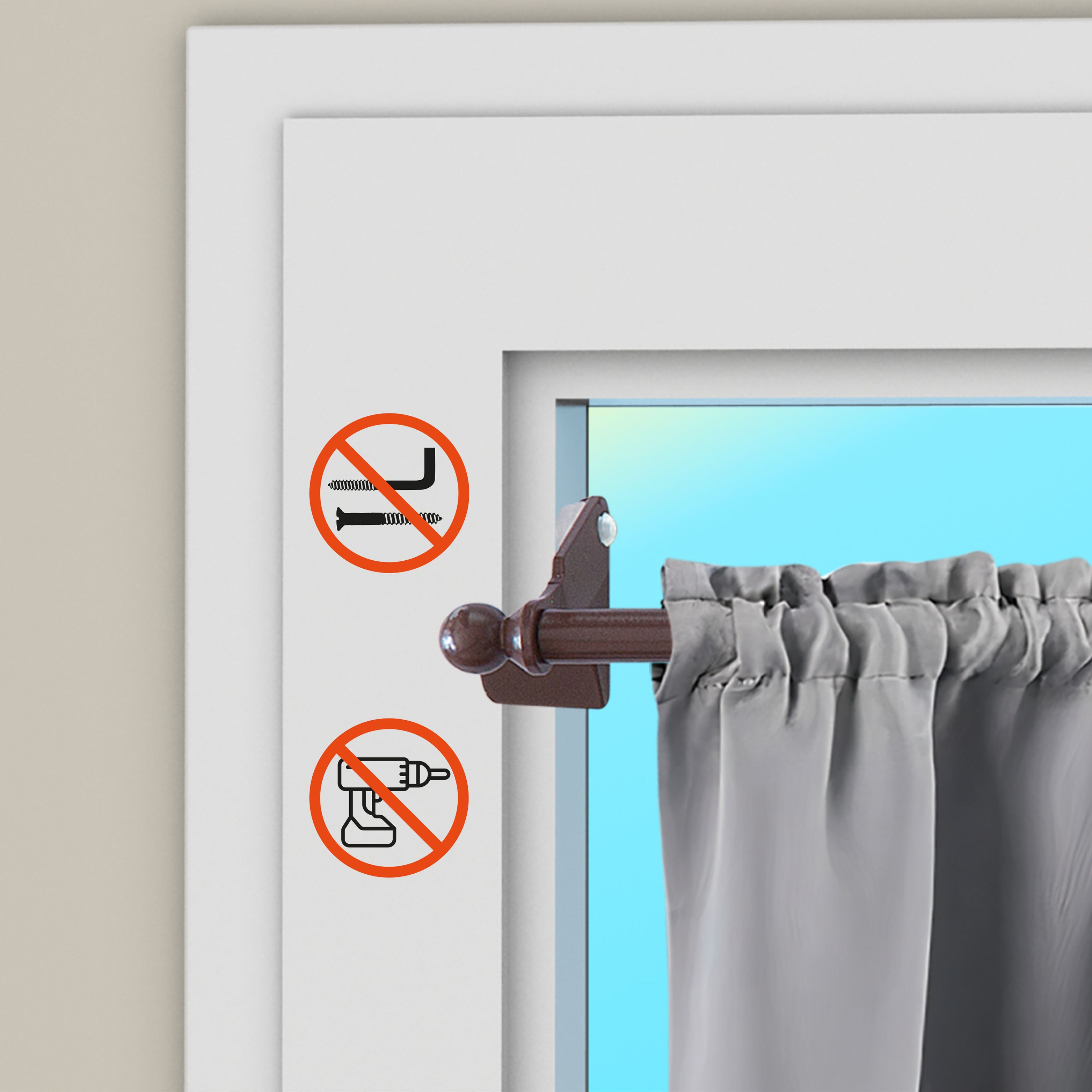 Barre de Vitrage Extensible Décorative, Tringle à Rideaux sans Percage ...