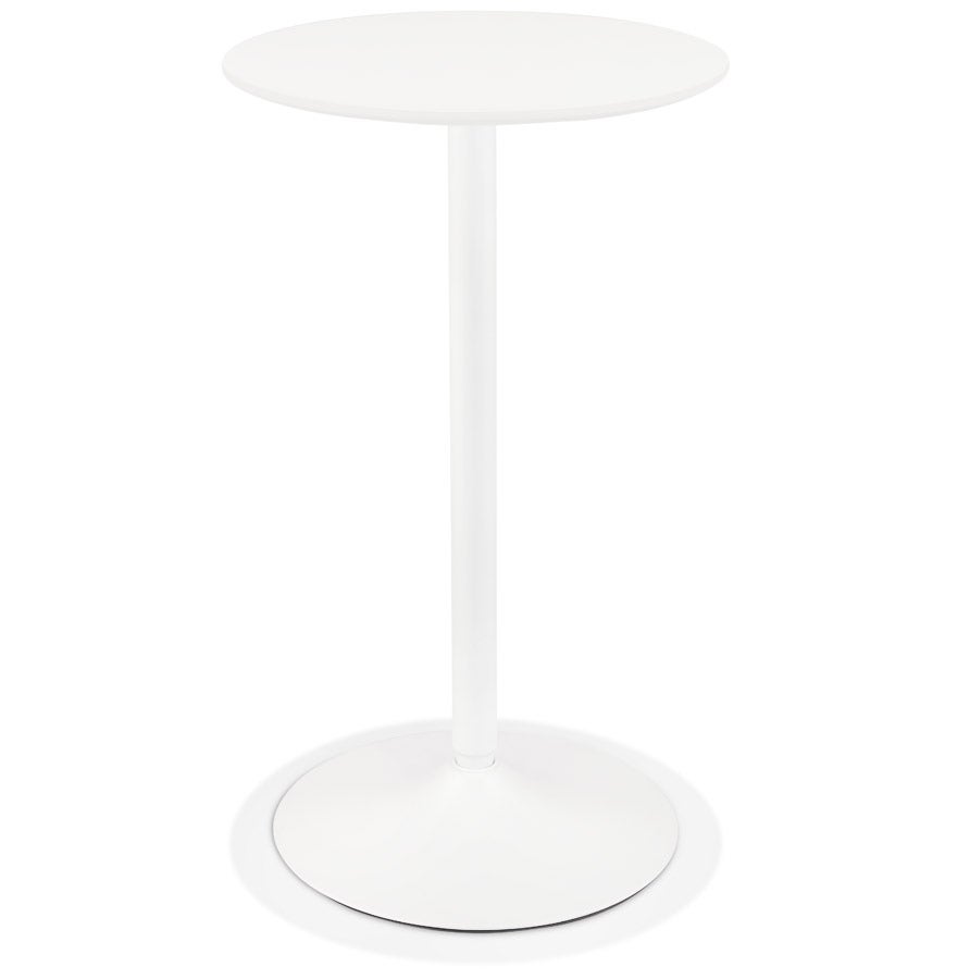 Table haute ronde 'IDALGO' en bois et métal blanc - Ø 60 cm | Leroy Merlin
