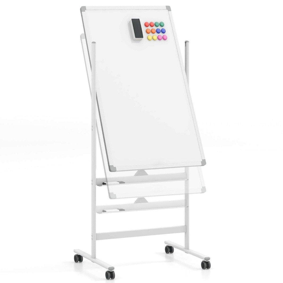 Tableau blanc magnétique double face 60 x 100 cm avec roulettes ...