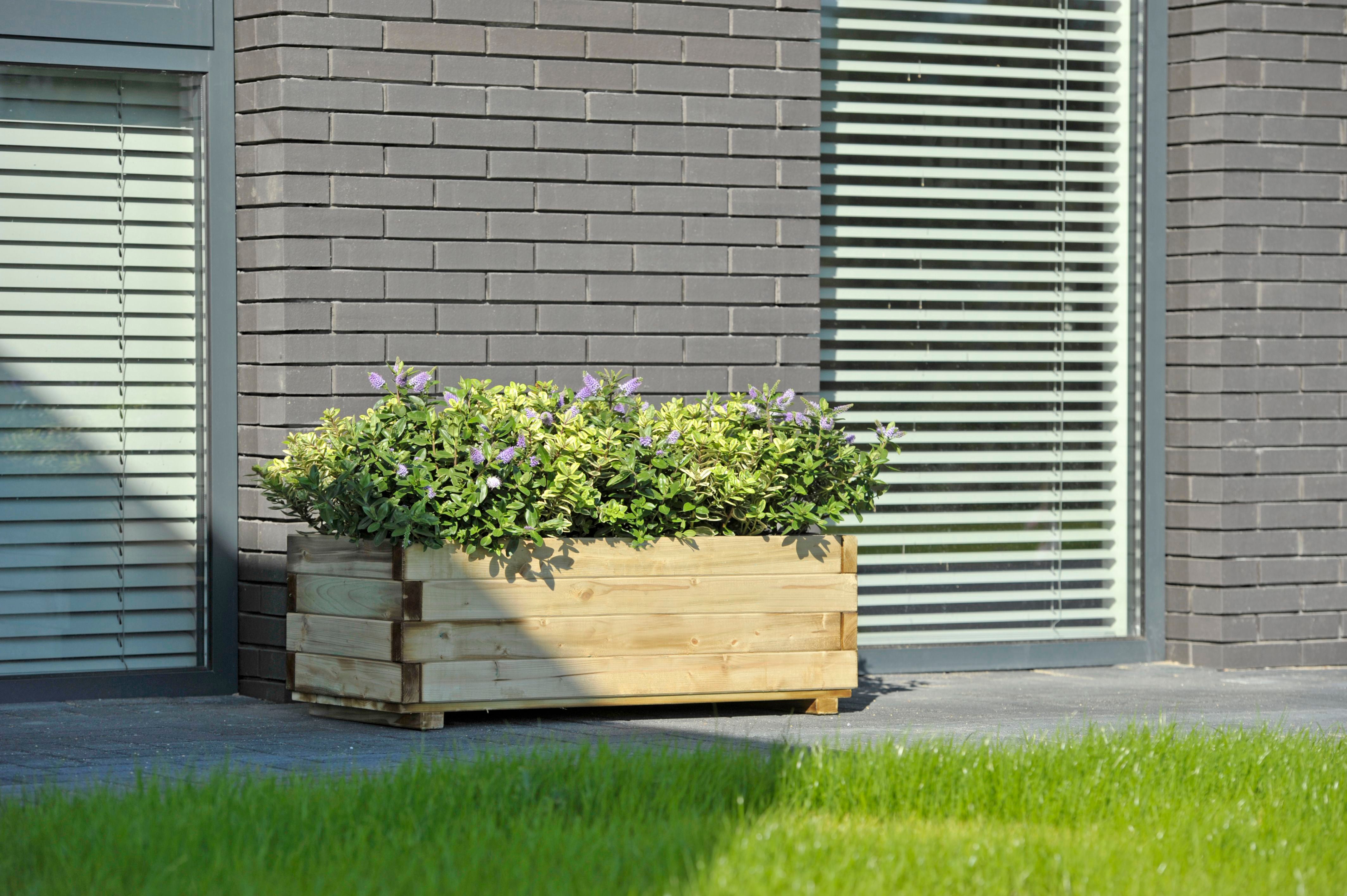 Bac à fleurs rectangle en épicéa L.92 x l.42 x H.32 cm | Leroy Merlin