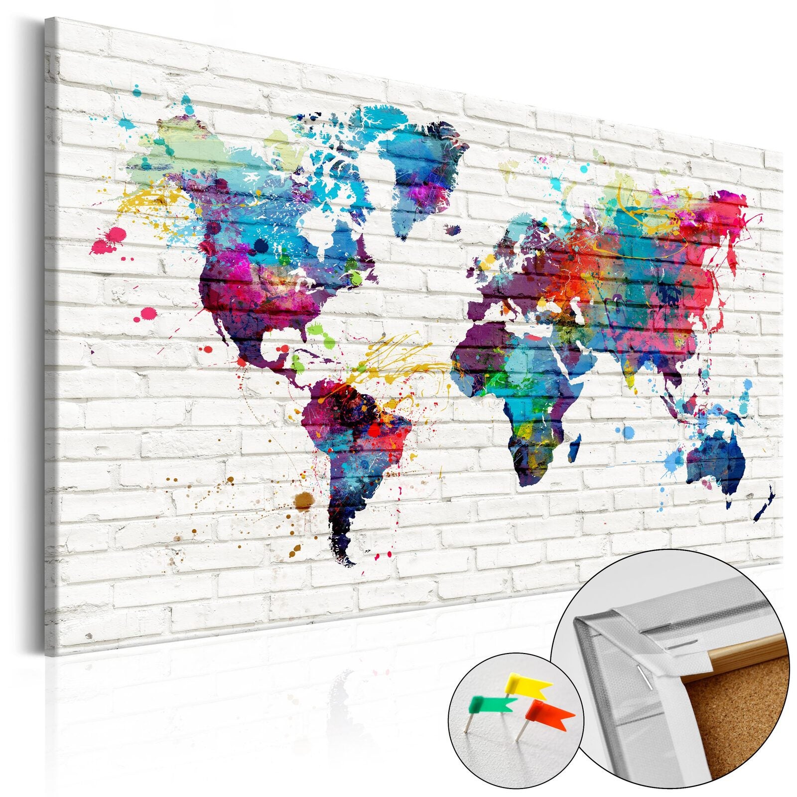 Tableau en liège Walls of the World - 90 x 60 cm | Leroy Merlin