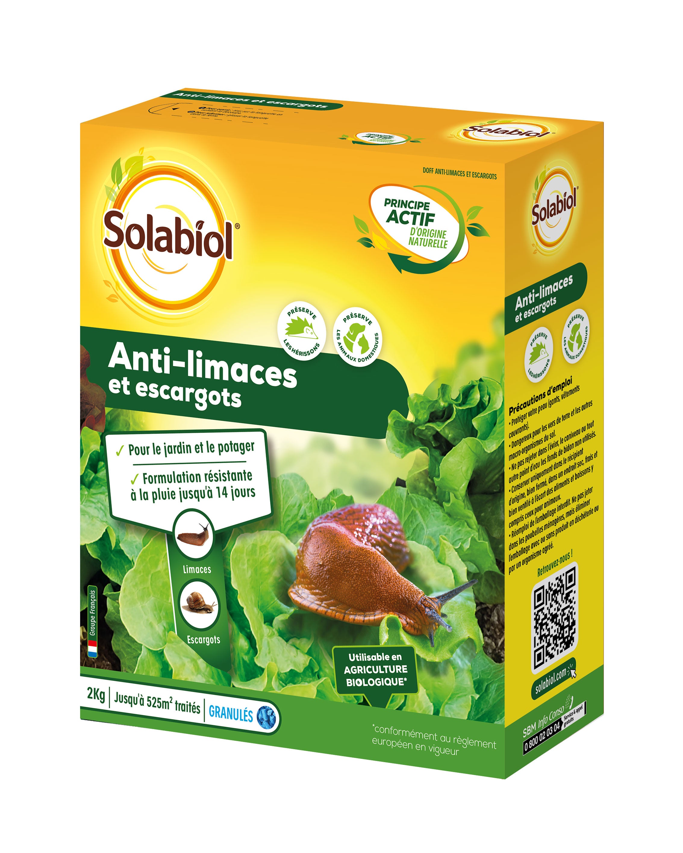 SOLABIOL Anti-Limaces & Escargots - 2 Kg - Granulés - Résistant À La ...