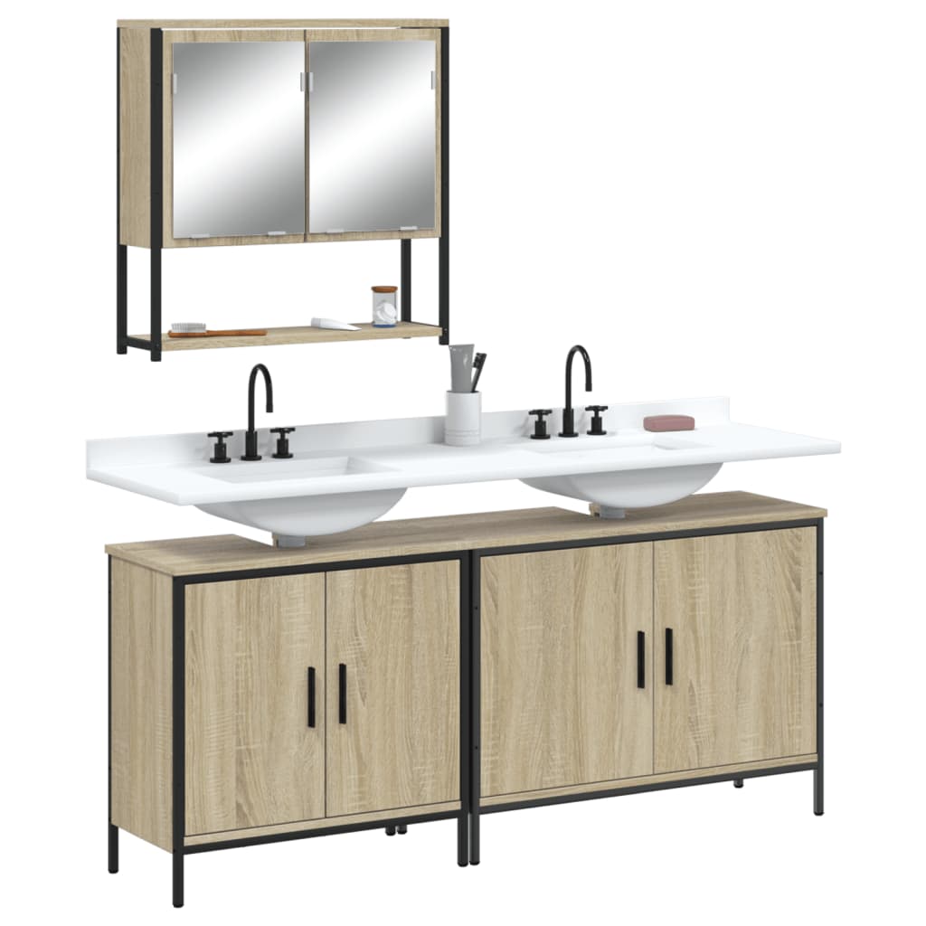 Set da bagno in rovere Sonoma da 3 pezzi | Leroy Merlin
