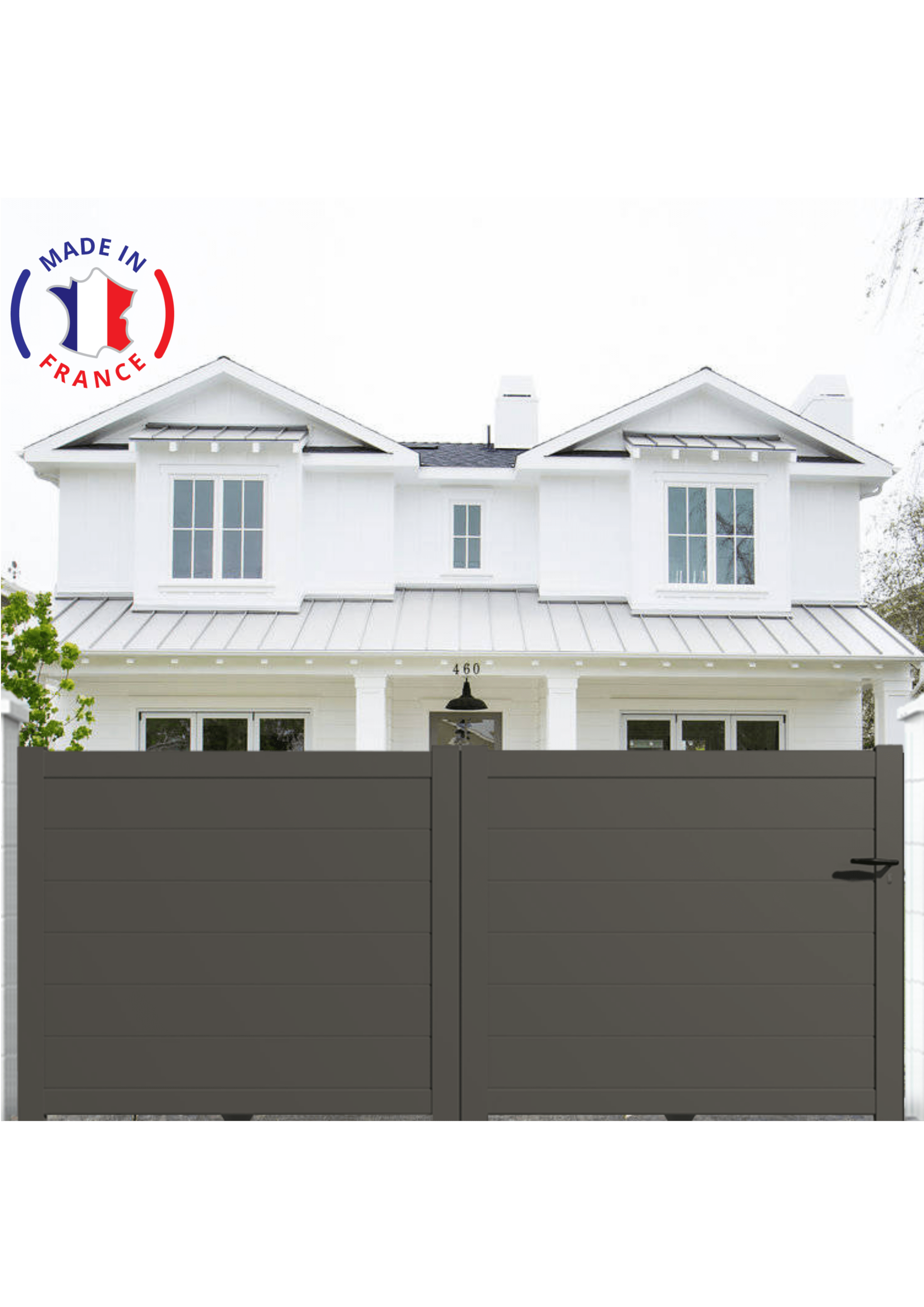 Portail aluminium coulissant plein en kit dimensions L.4000 (entre ...