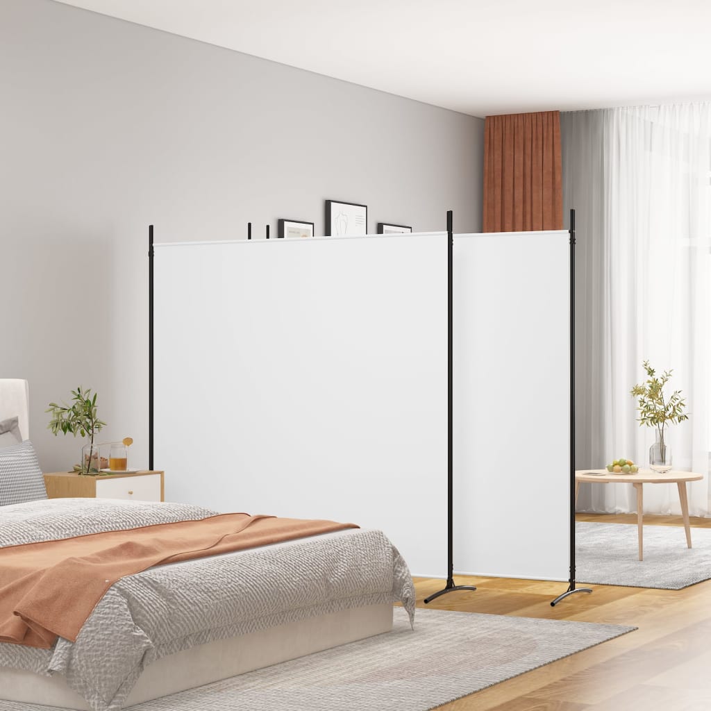 Cloison de séparation 4 panneaux Blanc 698x180 cm Tissu | Leroy Merlin