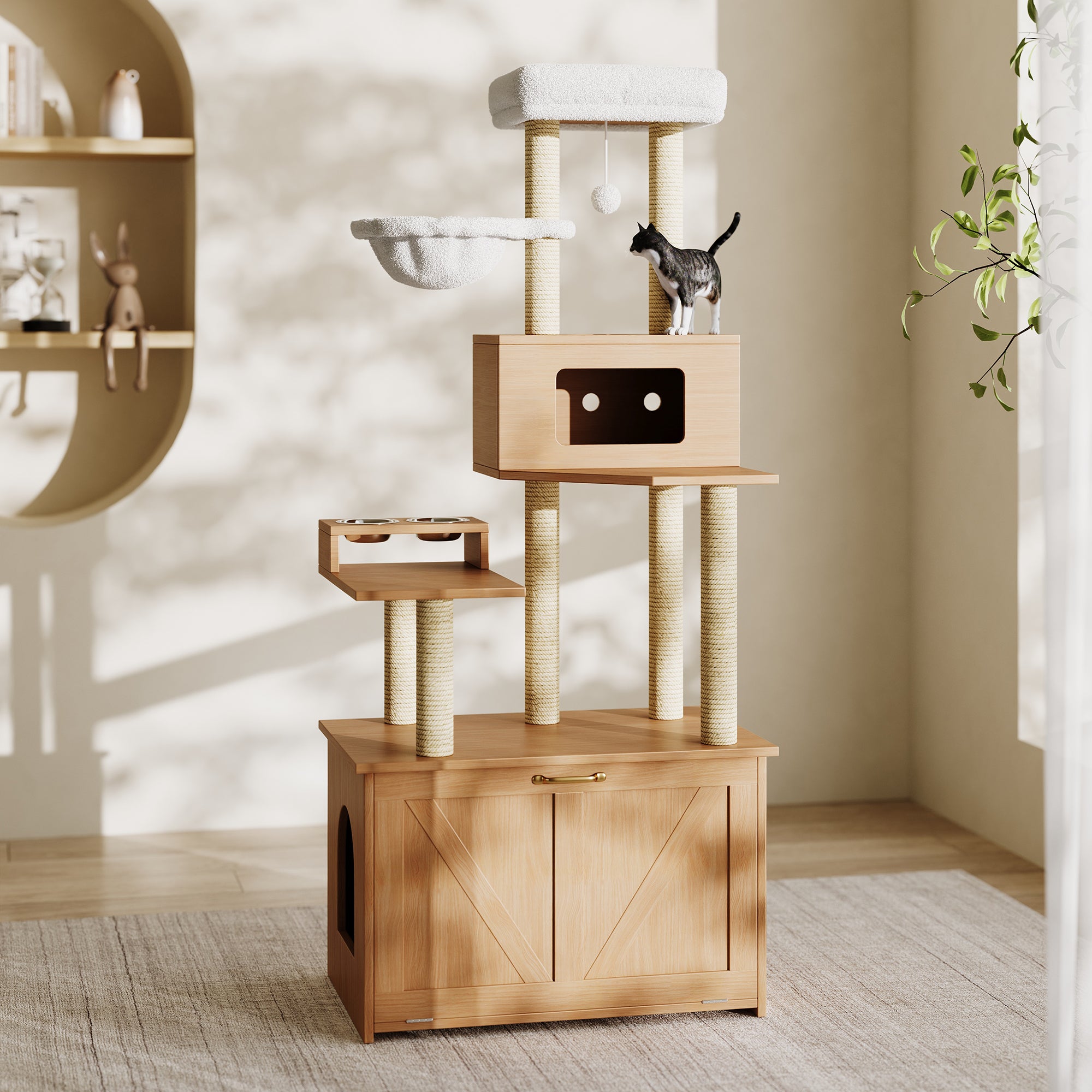 Estructura de escalada para gatos, 173 cm de altura, con plataforma ...