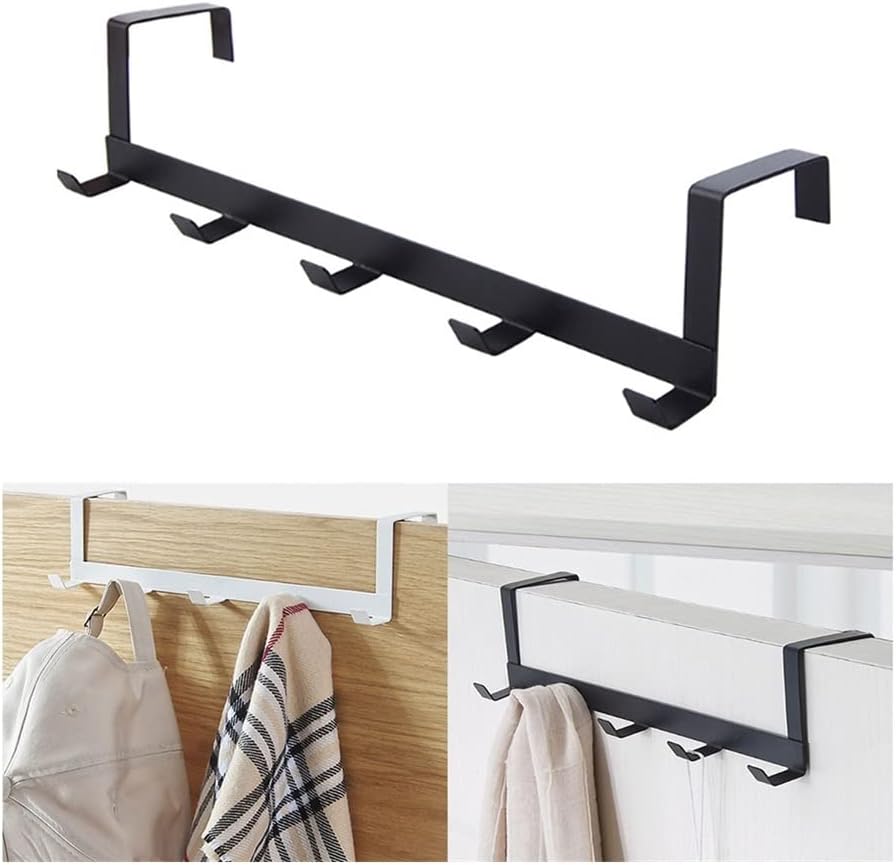 1 Pièces Door Coat Rack Hook 5 Hooks, Home Bathroom Organizer Rack ...