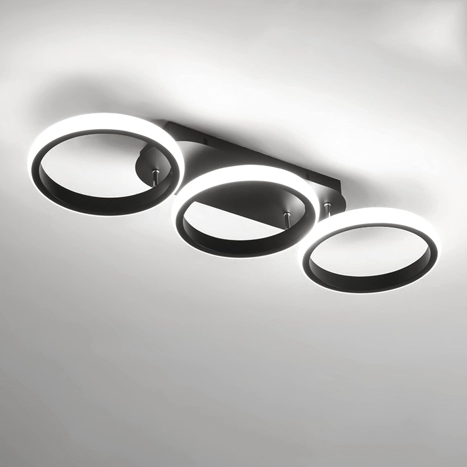 GOECO Lámpara de techo con círculos negros - Iluminación de techo LED ...