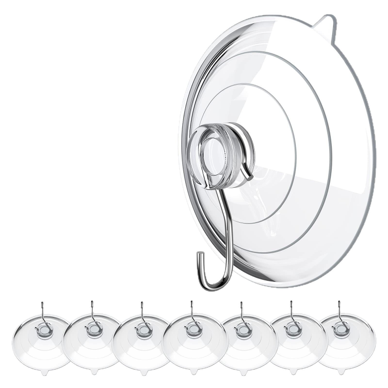 Crochets à ventouse, ventouses en PVC transparent de 6 cm avec crochets ...