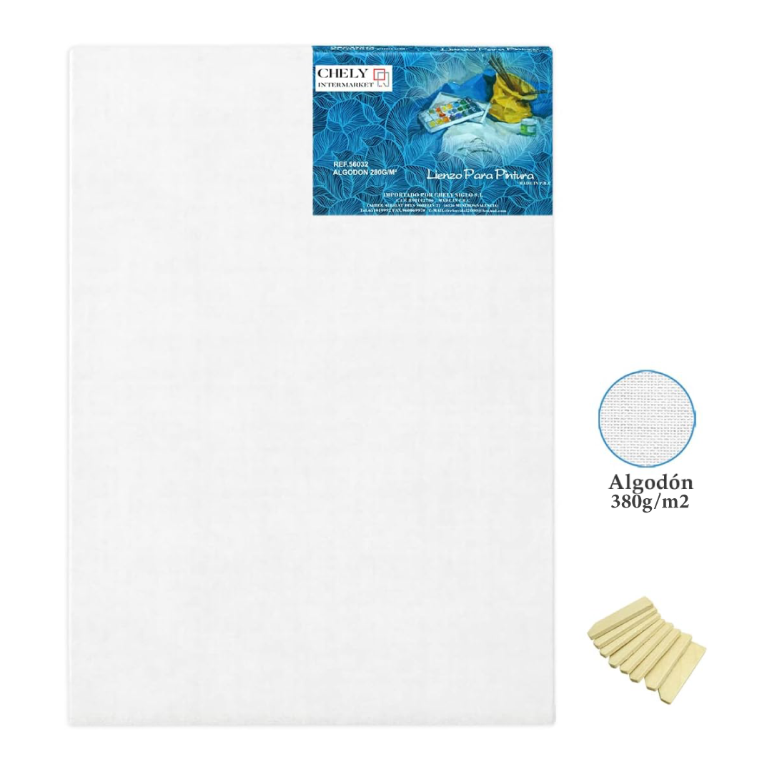 Lienzo para pintar 40x80cm | Perfil 37mm | 380grs | 100% Algodón | MOD ...