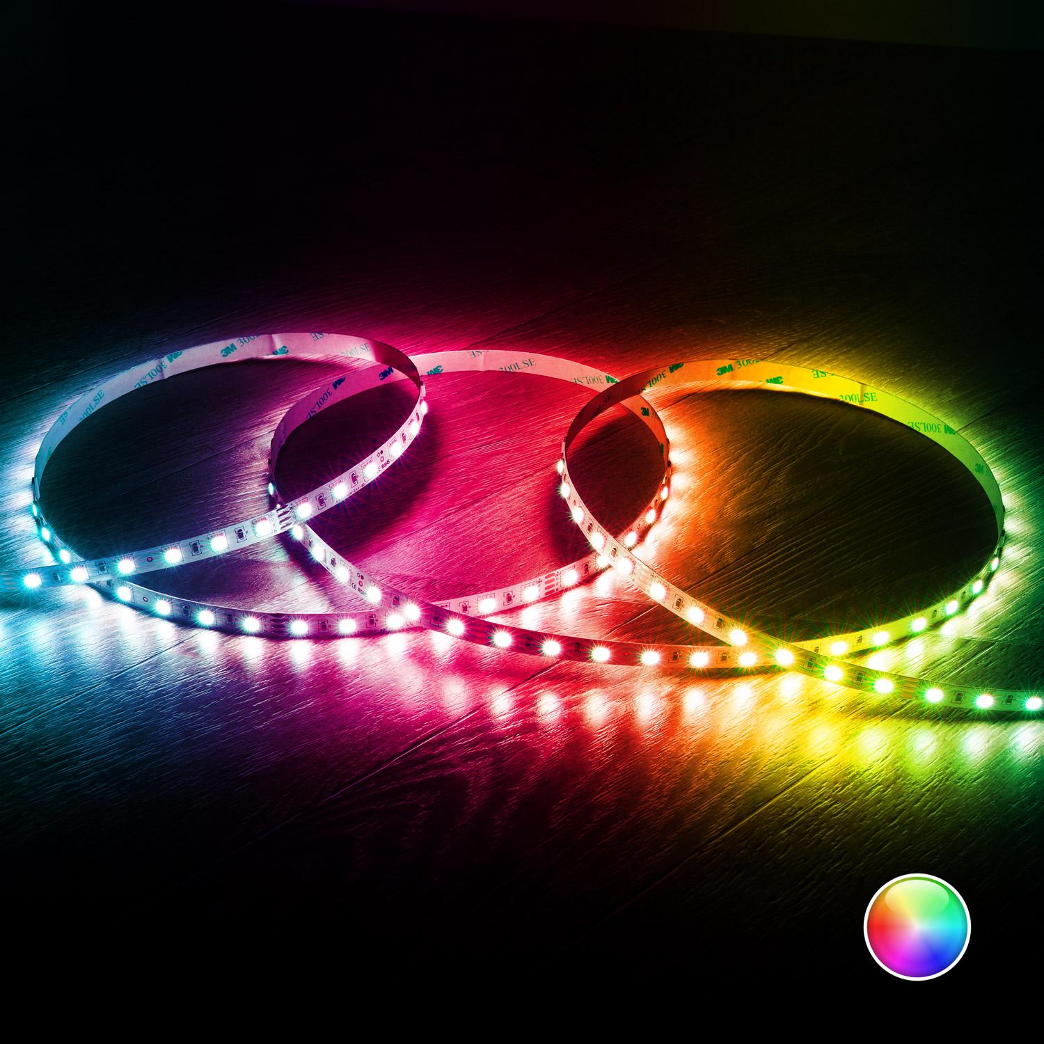 Ledkia - Tira LED 24V RGB SMD 60 LED/m 5m 10W/m Ancho 10mm Corte 10cm ...