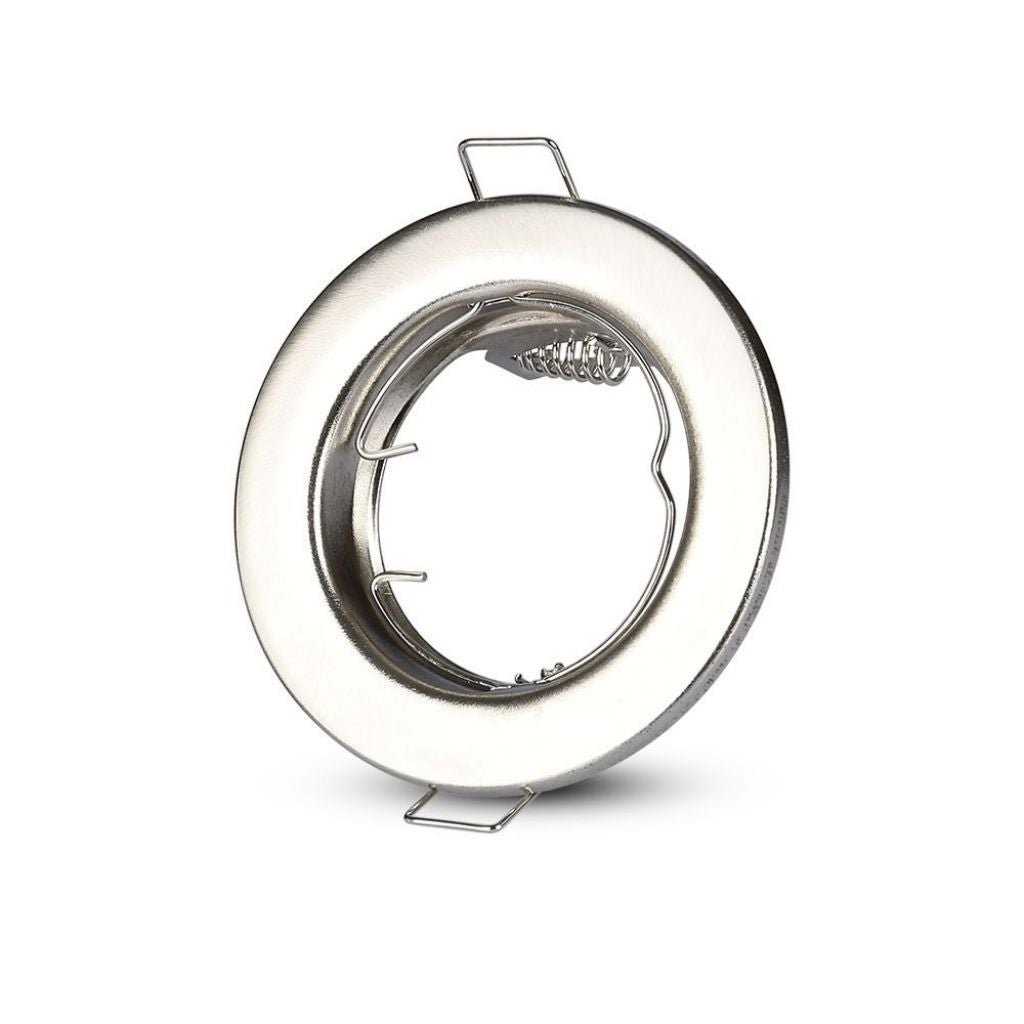 GU10 and GU5.3 (MR16) Round Recessed LED Spotlight Holder Satin Nickel ...