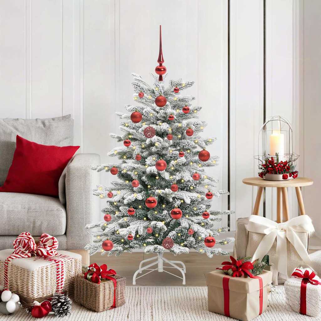 Albero di Natale artificiale con rami incernierati bianco 120 cm ...