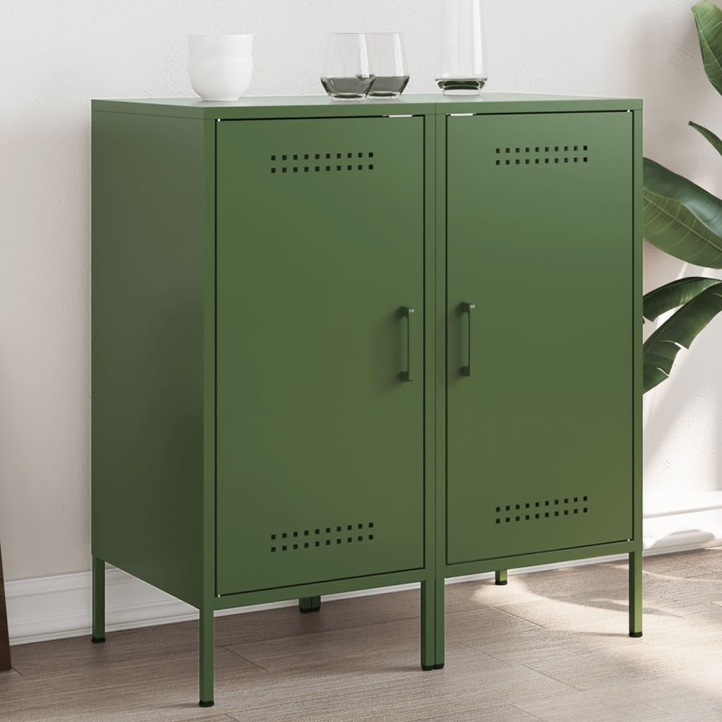 Maison Exclusive - Buffets 2 pcs vert olive 36x39x79 cm acier | Leroy ...