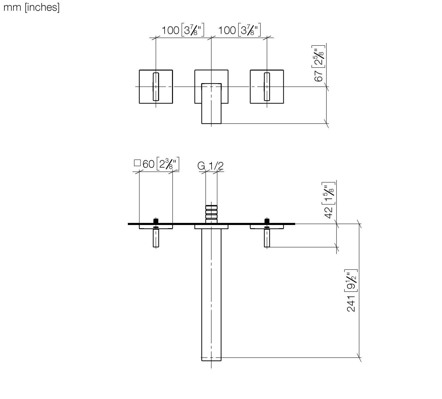 Dornbracht MEM mezclador mural para lavabos sin juego de desagüe, 240 ...