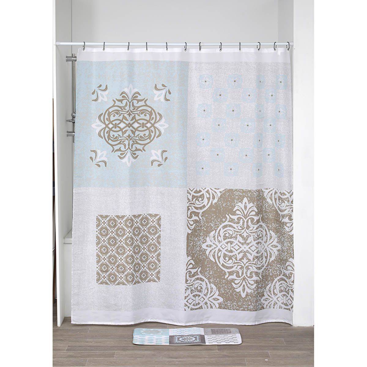 Tendance - Cortina de ducha de poliéster 180x200 cm - loza | Leroy Merlin