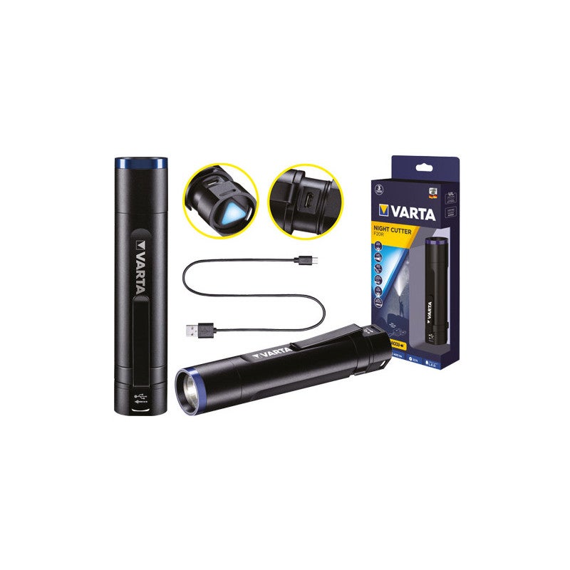 Linterna Varta Night Cutter F20R – 400 lm – Recargable – Alcance de ...