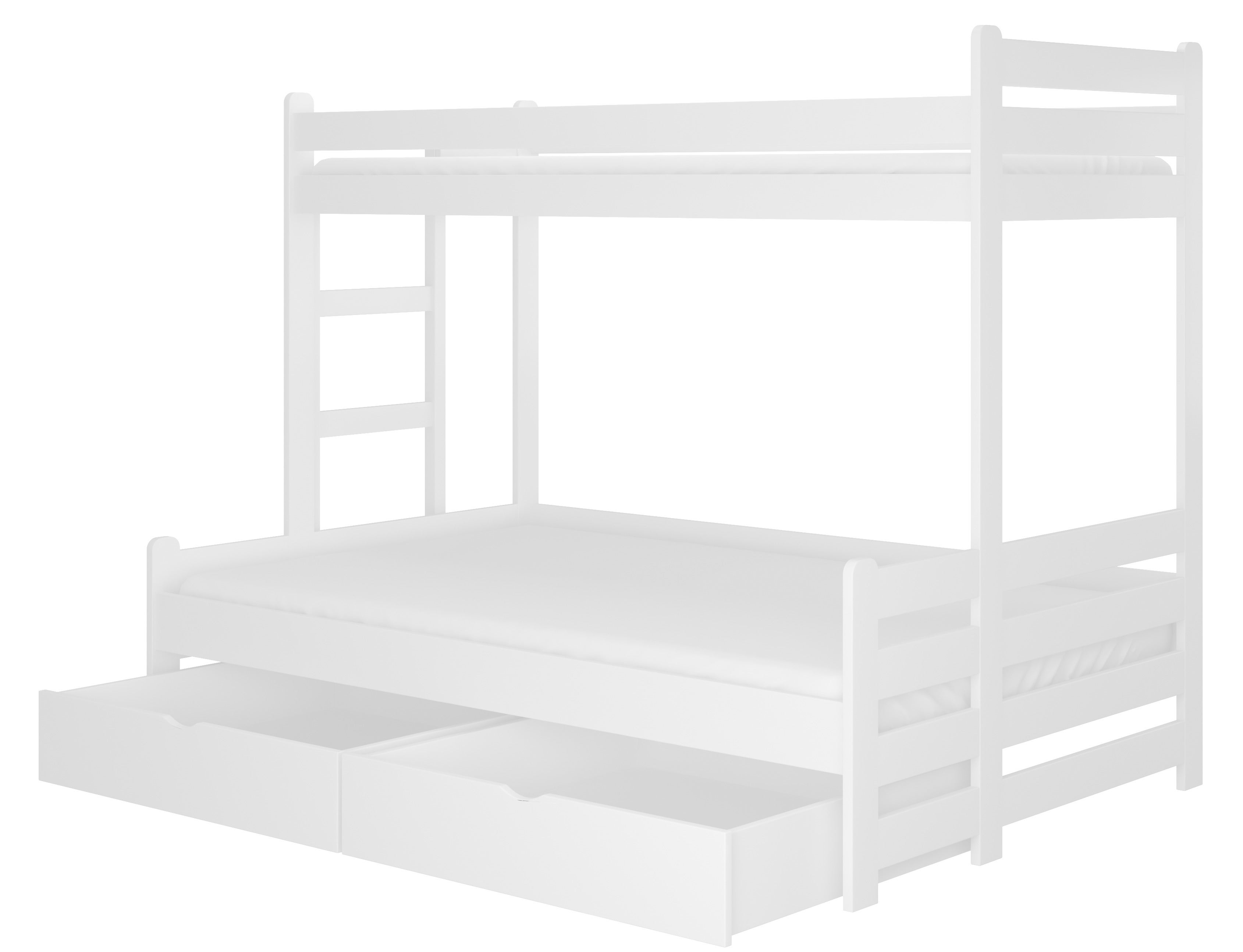 Lit superposé 2 couchages ADOVA 80-90x200 et 120x200 - Avec 2 tiroirs ...