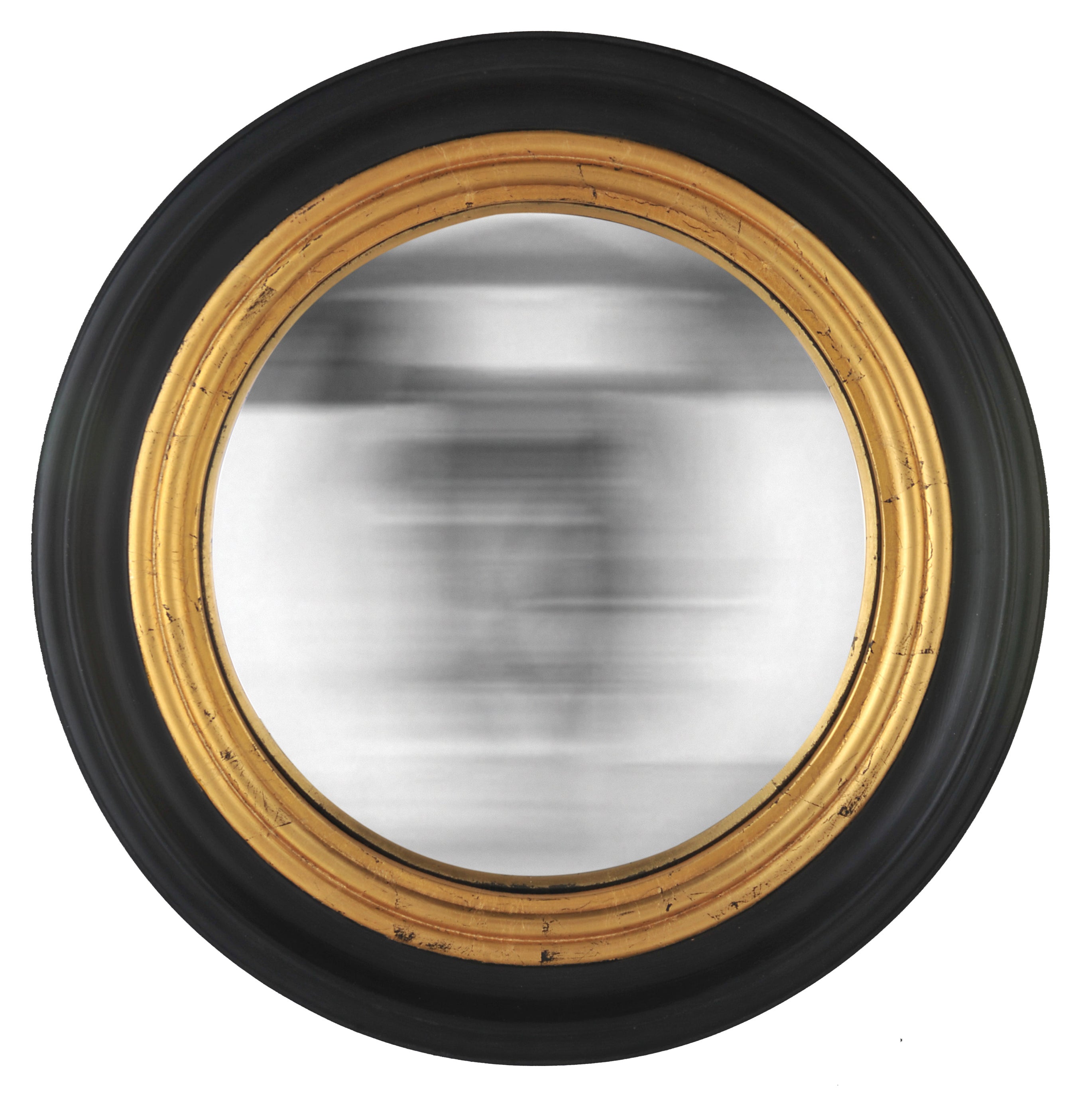 Miroir convexe rond noir et doré 50cm int et 64cm ext | Leroy Merlin