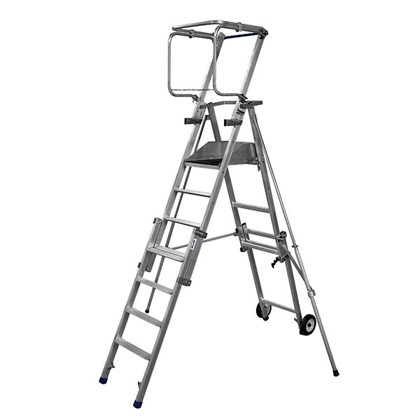 PIRL télescopique de 4 à 7 marches - Hauteur max. de travail 3.72m - 18 ...