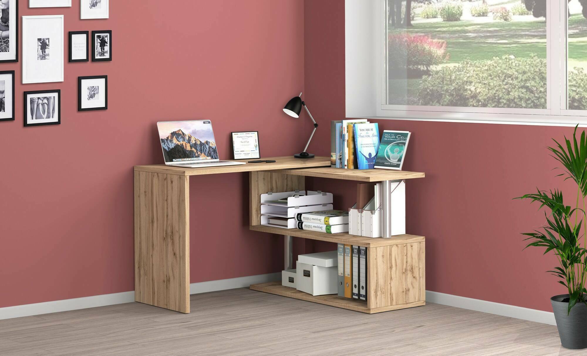 Bureau Candido, Bureau PC d'angle, Table de bureau polyvalente, Bureau ...