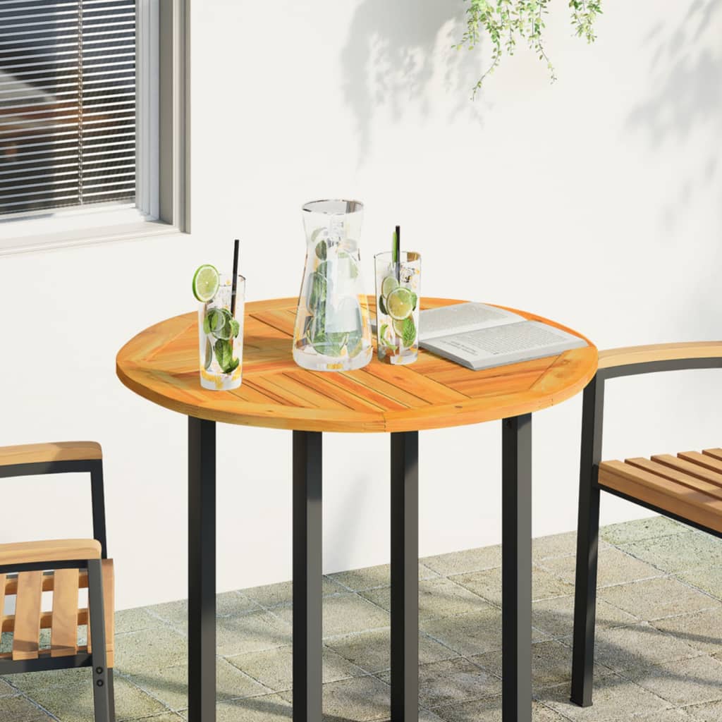 Plateau de table rond en bois d'acacia massif ?80x2,2 cm | Leroy Merlin